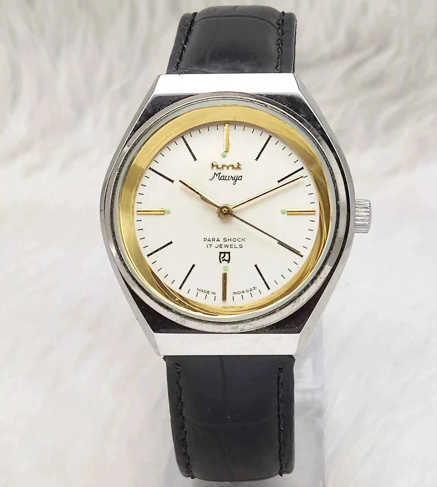 HMT Maurya Para Shock 17 Jewels Cream Dial Mechanical Watch - 0231 ...