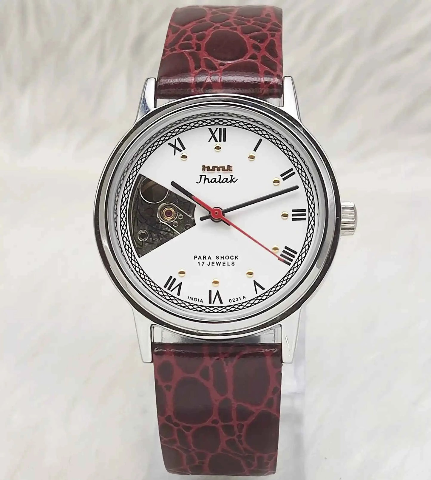 HMT Jhalak White Dial Para Shock 17 Jewels Skeleton Dial Men's Watch 0 ...