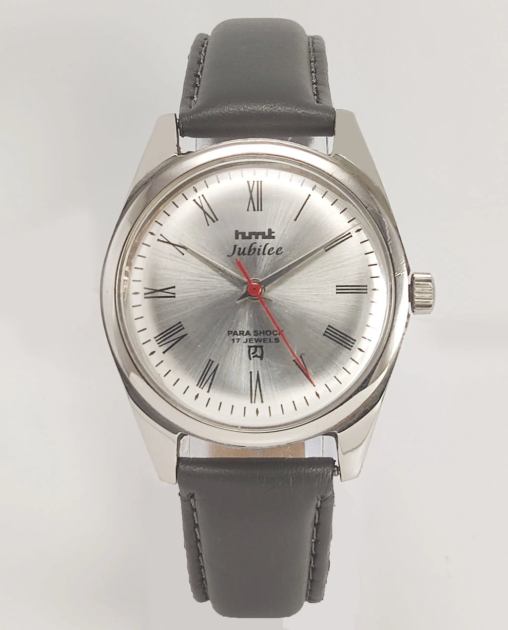 HMT Jubilee Para Shock 17 Jewels Silver Dial Mechanical Hand winding ...